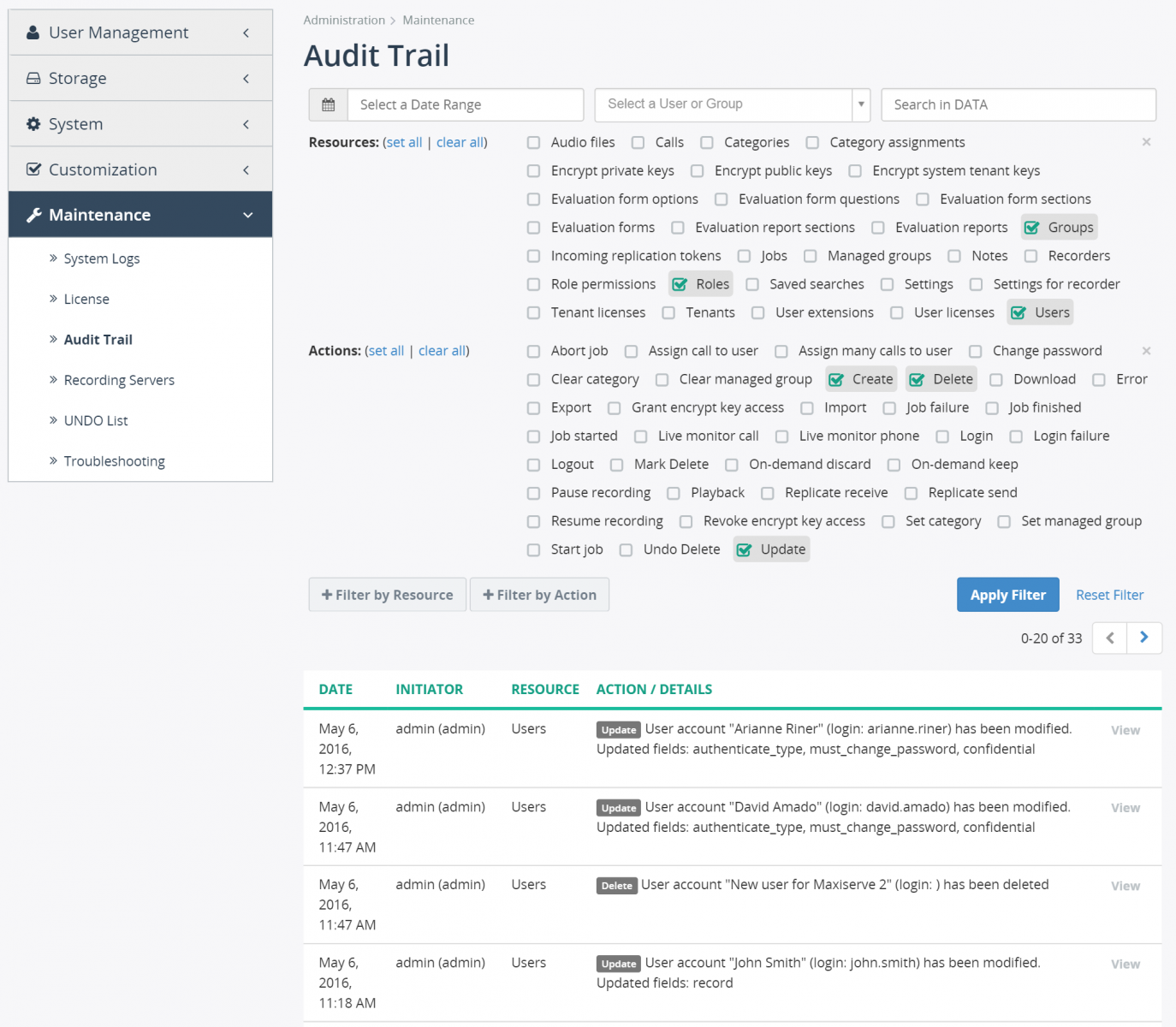 Audit Trails