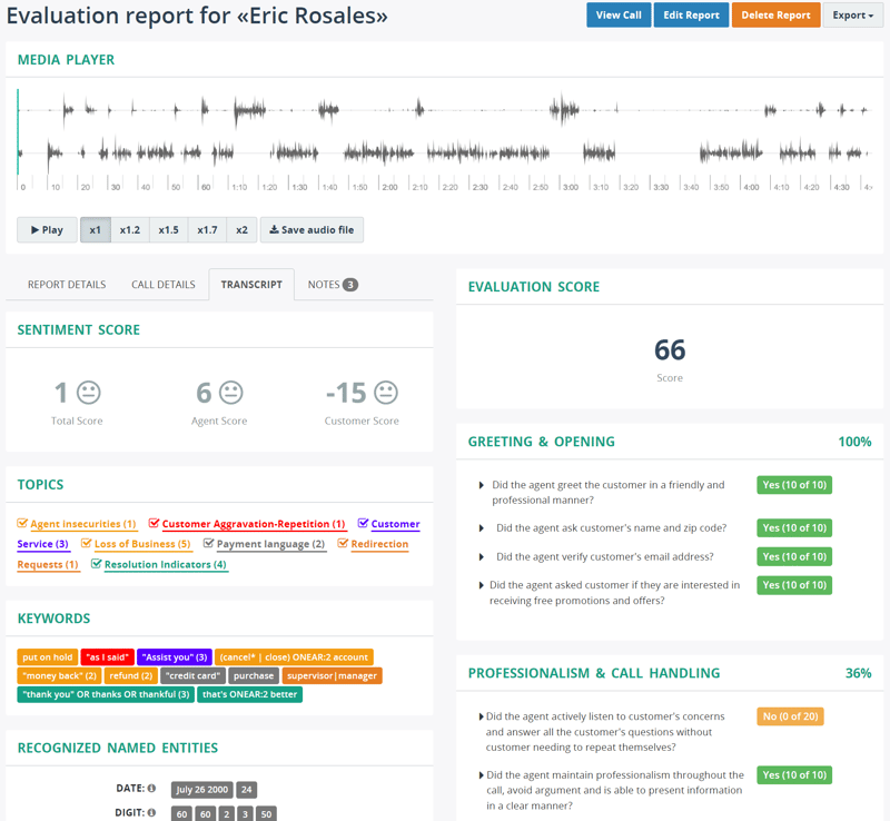 Automated Quality Management | Voice Analytics Tools | MiaRec