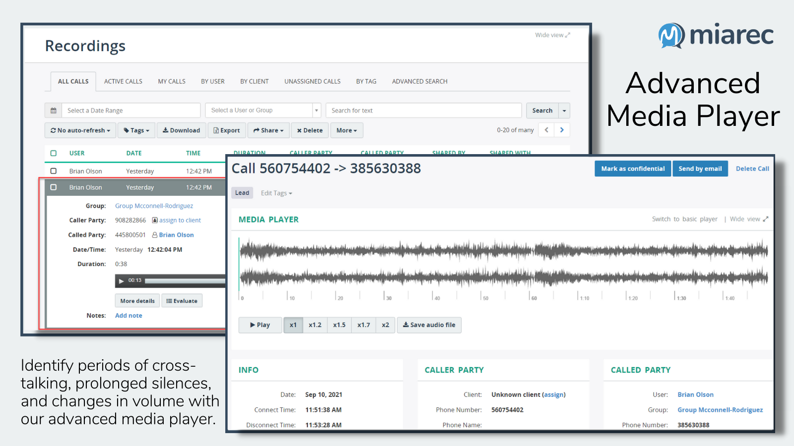 Synchronized Call Recording Playback | MiaRec